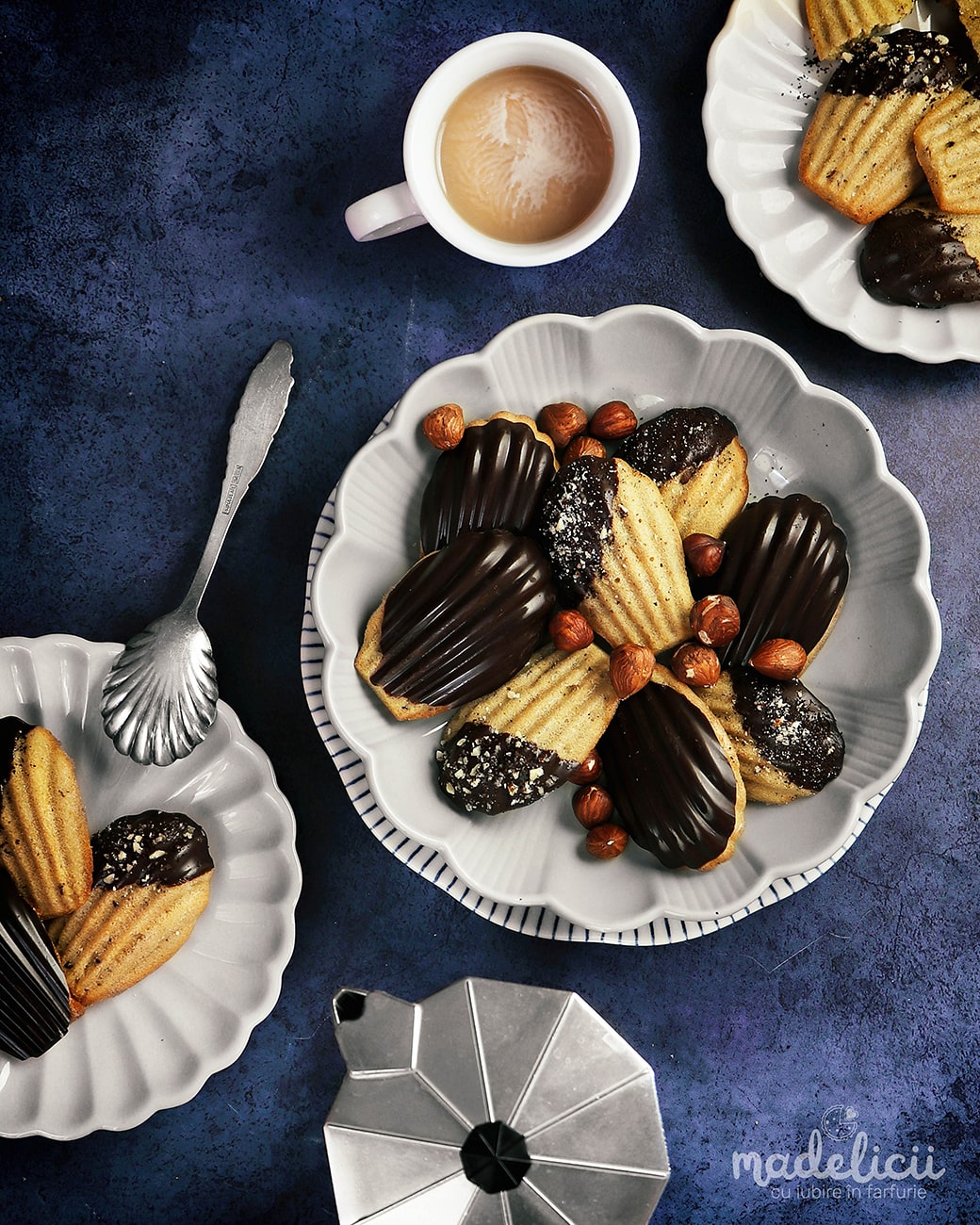 Madlene cu ciocolata, cafea si alune de padure - madelicii.ro