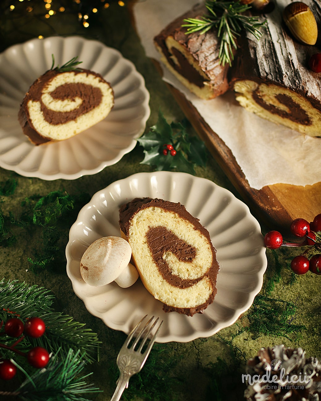 Rulada Buturuga de Craciun (Buche de Noel) - madelicii.ro