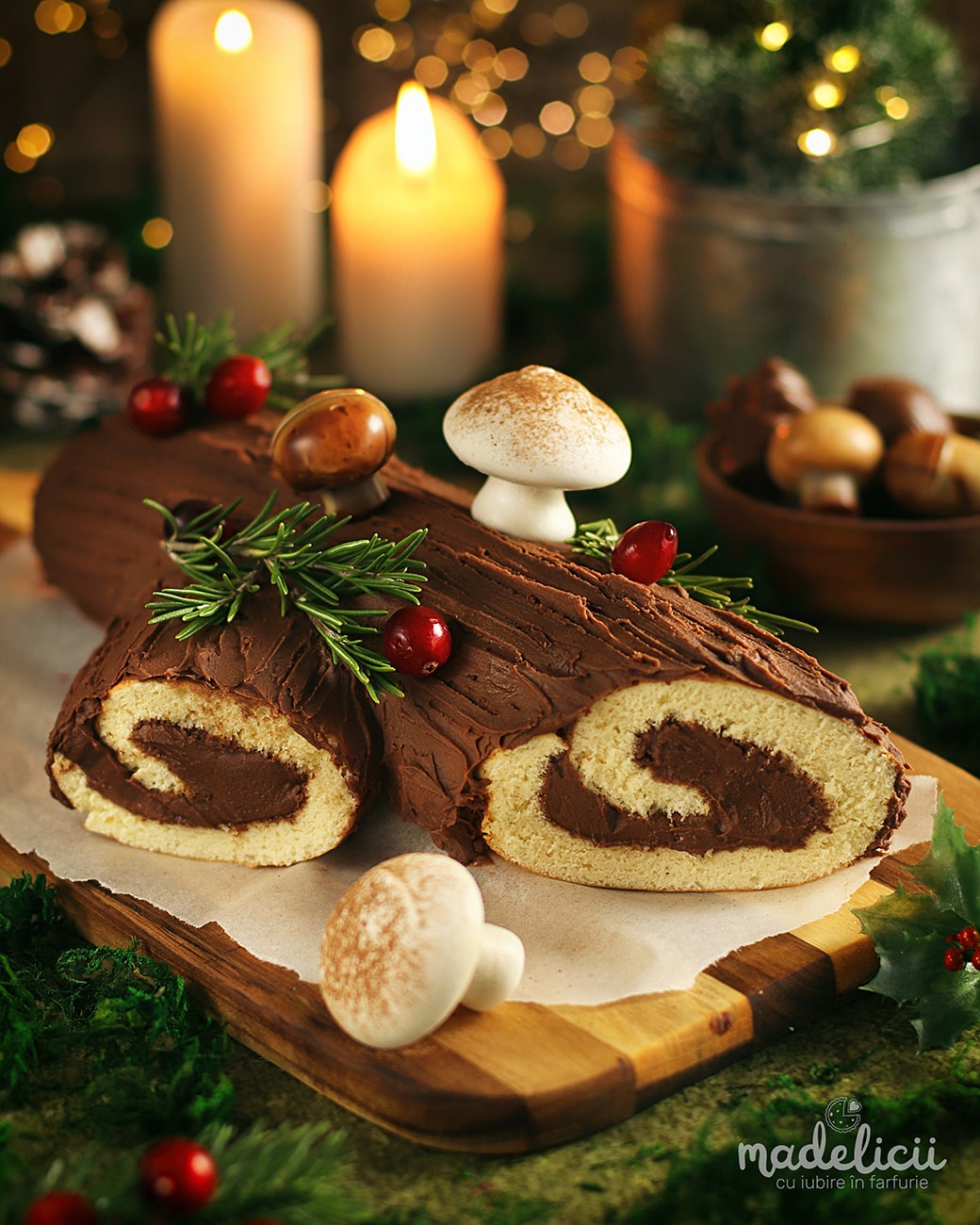 Rulada Buturuga de Craciun (Buche de Noel) - madelicii.ro